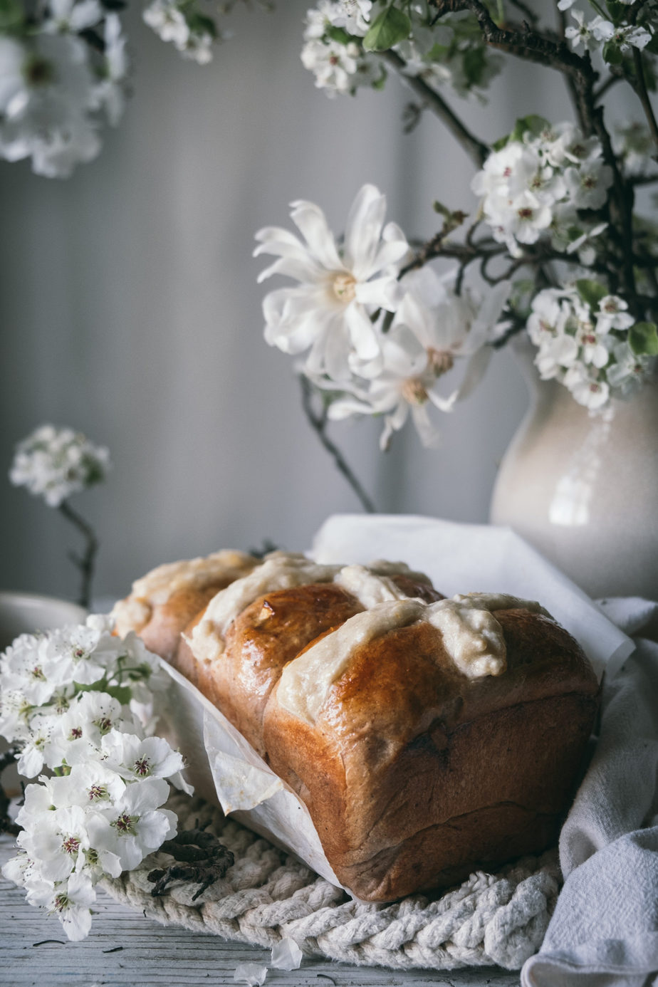 Apple Cinnamon Walnut Hot Cross Milk Bread - Edgewood Bakeshop