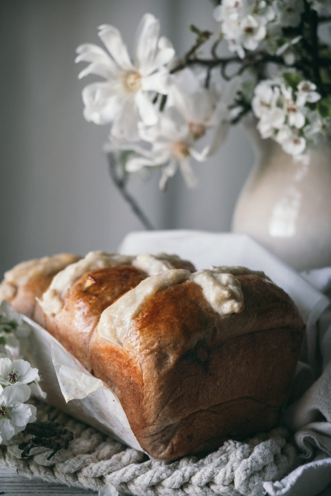 Apple Cinnamon Walnut Hot Cross Milk Bread - Edgewood Bakeshop